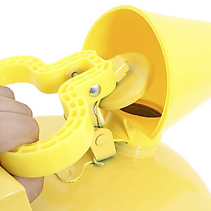 Eagle 5 Gallon Type I Yellow Safety Gas Can for Diesel with Flame Arrester, Self-Closing Lid, and F-15 Funnel, Made in the USA, Galvanized Steel Flammable Storage Can, UI50FSY