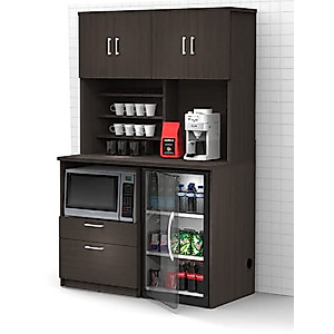 Breaktime Buffet Sideboard Kitchen Break Room Lunch Coffee Kitchenette Model 8035 2 pc Espresso – Factory Assembled (Furniture Items Purchase ONLY)