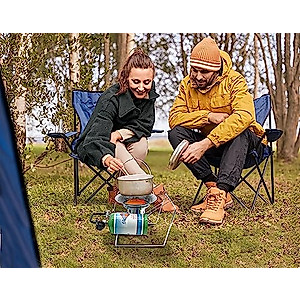 Flame King FK-AD010CGA Multi-Use Portable Propane Heater/Cooker 15,000 BTU for Camping, Ice Fishing, and Backpacking Trips, Silver