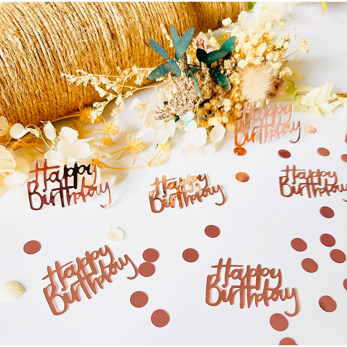 Rose Gold Birthday Confetti for Table Decorations,Table Sprinkle Dessert Table Decorations Light Up Your Birthday Party