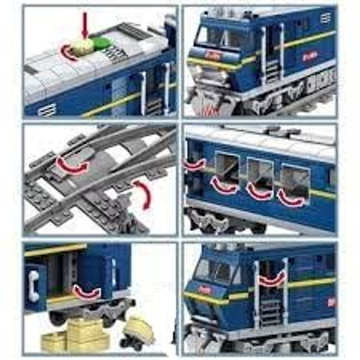 General Jim's City Series Power Blue Diesel Cargo Train Detailed Building Blocks Toy Playset Building Set with All Accessories Shown for Teens and Adults