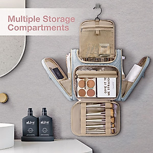 BAGSMART Toiletry Bag for Women, Travel Toiletry Bag, Water-resistant Cosmetic Makeup Bag, Large Capacity Travel Organizer for Full Sized Toiletries and Cosmetics, Grey