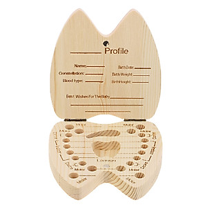 Kisangel 1pc Baby Tooth Save Box Tooth Fairy Box Teeth Souvenir Box Wooden Tooth Keepsake Box Teeth Storage Container