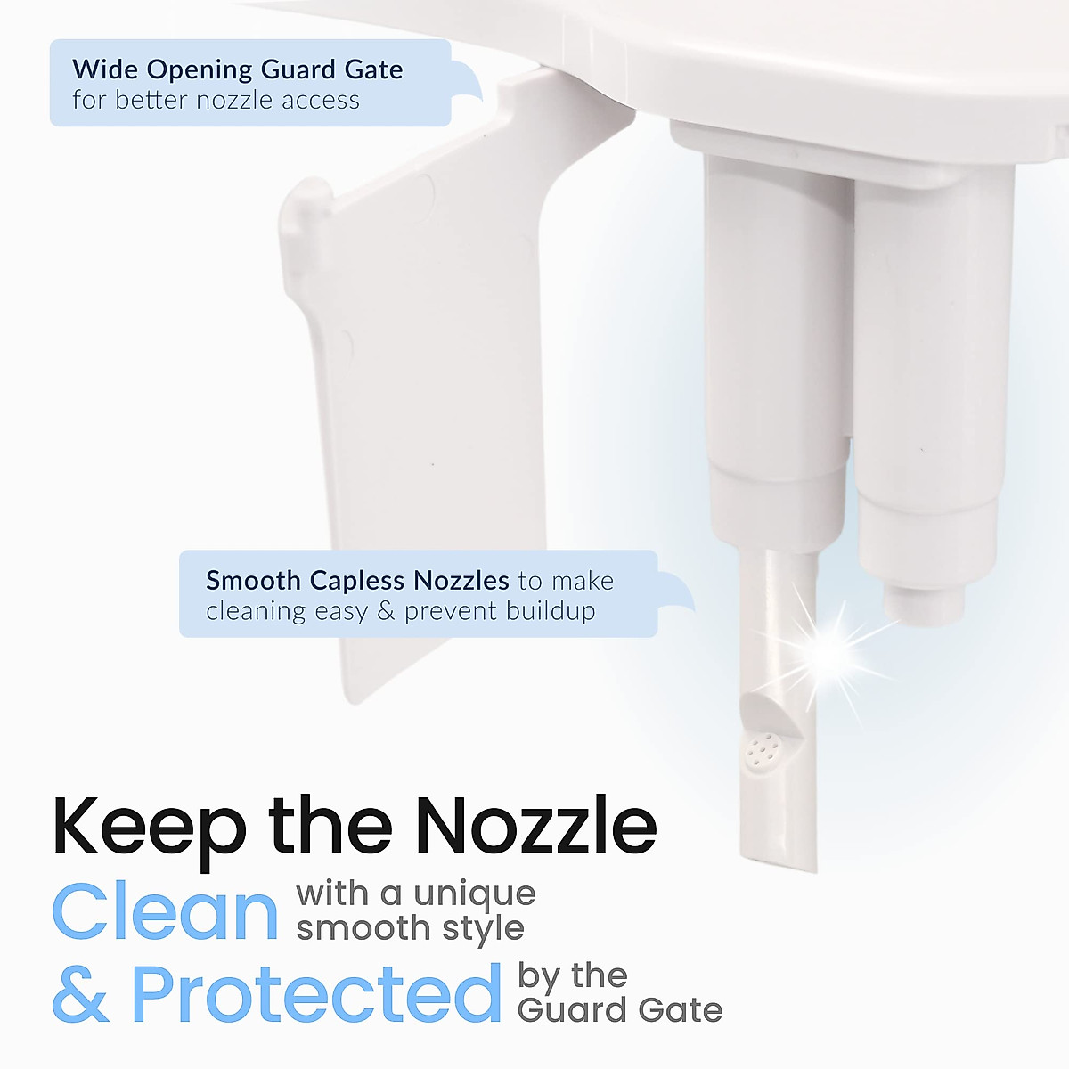 LUXE Bidet NEO 120 Plus - Only Patented Bidet Attachment for Toilet Seat, Innovative Hinges to Clean, Slide-in Easy Install, Advanced 360° Self-Clean, Single Nozzle, Rear Wash (Rose Gold)