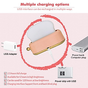 QANYI Cute Desk Decor Toaster Lamp, Kawaii LED Toast Bread Night Light Rechargeable and Portable Light with Timer, Christmas Gifts Ideas for Baby Kids Girls Teens Teenages