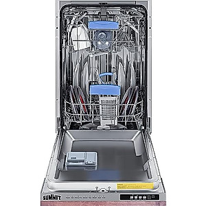 Summit Appliance DW186NTADA 18" Wide Built-In Dishwasher, Stainless Steel Door, ADA Compliant, Energy Star Certified, Top Touch Panel, Removable Cutlery Basket