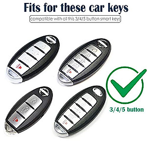Lcyam Key Fob Cover for 3/4/5 Button Nissan Rogue Altima Maxima Sentra X Trail Patrol Murano Pathfinder Serena Kicks Armada Versa Accessories, Blue