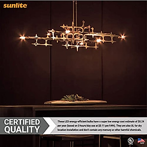 Sunlite LED Filament T8 Tubular Light Bulb, 2 Watts (25W Equivalent), Candelabra E12 Base, Dimmable, 85 mm, UL Listed, 130 Lumens, 2700K Soft White, 12 Count
