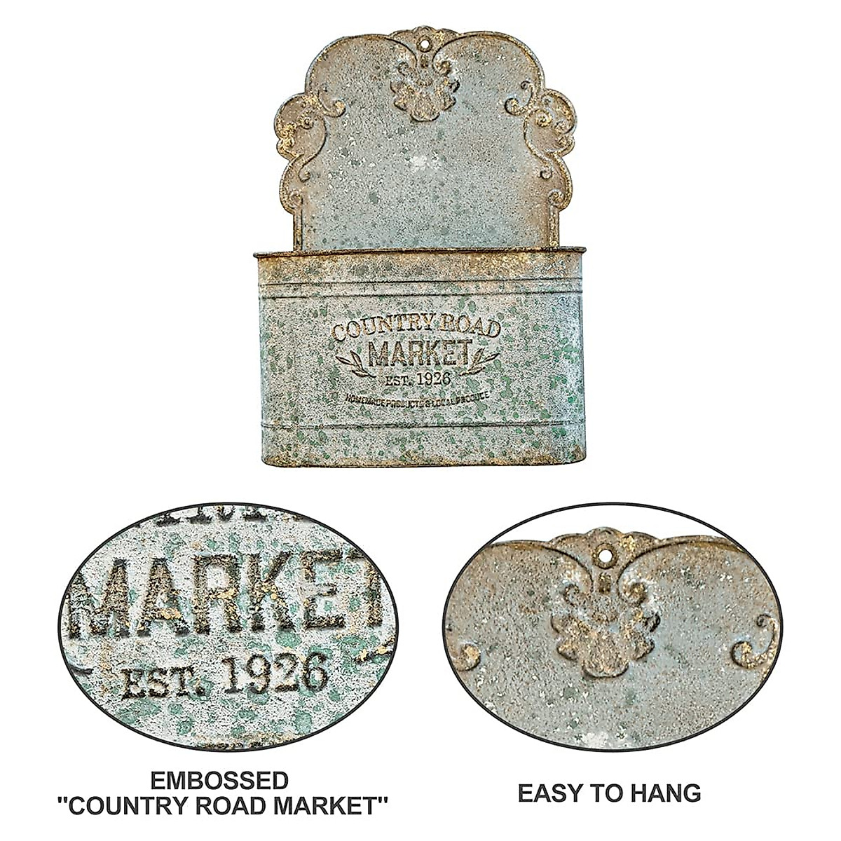 All Chic Metal Wall Planter Wall Mount Planter Wall Metal Hanging Planter Wall Vases for Flowers Planters for Outdoor Plants for Farmhouse Wall Decor (Rustic)