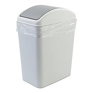Bringer 4.5 Gallon Kitchen Garbage Can with Swing Lid, Plastic Swing Top Trash Can, Gray