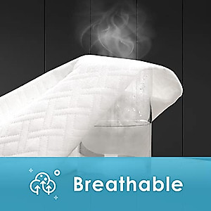 Cozymaker Queen Size 100% Waterproof Mattress Protector，Premium Bamboo Mattress Cover 3D Air Fabric Smooth Soft Breathable Mattress Pad Cover Noiseless Washable, 8-21" Deep Pocket (White, Queen)