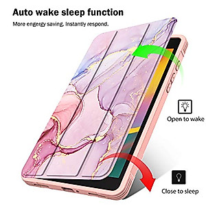 PIXIU compitable with Samsung Galaxy Tab A 8.0 2019 Case T290 T295, Slim Lightweight Stand Folio PU Leather Case for Tab A 8.0 2019 without S Pen Model SM-T290 (Wi-Fi) SM-T295 (LTE) (Purple Marble)