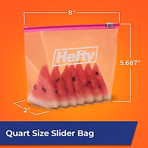 Hefty Slider Storage Bags, Quart Size, 78 Count
