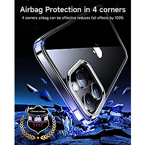Humixx Crystal Clear Designed for iPhone 14 Pro Max Case, with 2X Screen Protector + 2X Lens Protector [Not-Yellowing][Full Body Protection] Shockproof Protective iPhone 14 Pro Max Phone Case 6.7 Inch