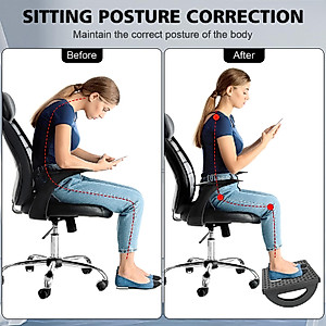 CZZXI Rocking Foot Rest for Under Desk at Work, Comfortable Foot Stool Ergonomic Footrest with Foot Massage Feet Stand for Office & Home - Black