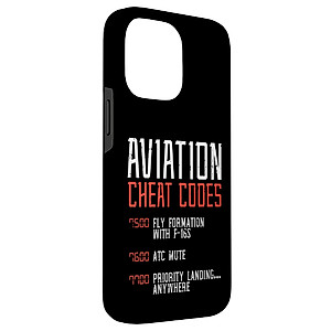 iPhone 14 Pro Max Aviation Cheat Codes Funny Airplane Humor Pilot ATC Gift Case