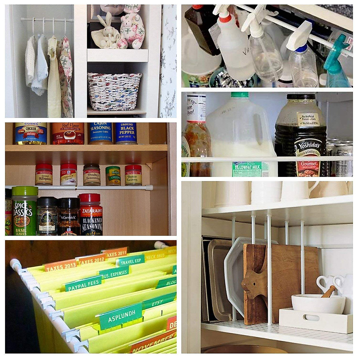 SMAZ LIFE Spring Window Curtain Tension Rod Closet Cupboard Kitchen Hanger Rod 16-27 inch