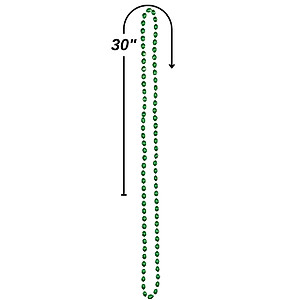 Green Bead Necklaces (30") - Pack of 50 - Perfect Party Decor for Celebrations, Mardi Gras & More