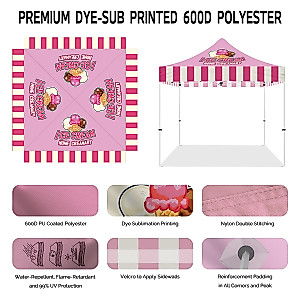 ABLEM8CANOPY Custom Canopy Tent 10x10 with Logo, Personalized Pop Up Canopy Tent with Optional Walls for Business Events, Trade Shows, Farmers Market, Roller Bag Included(ICE Cream)