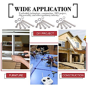 Hilitchi 300-Piece M4 Phillips Pan Head Screws Bolt Nut Lock Flat Washers Assortment Kit, 304 Stainless Steel