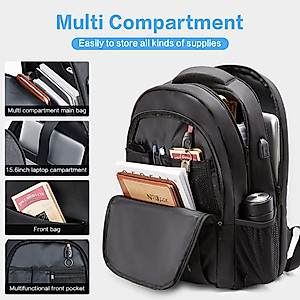 OIWAS Business Laptop Backpack for Men, Extra Large 36L Travel Backpacks with USB Charging Port, Water Resistant College School Computer Backpack Fits 15.6 Inch Laptop Notebook Bag