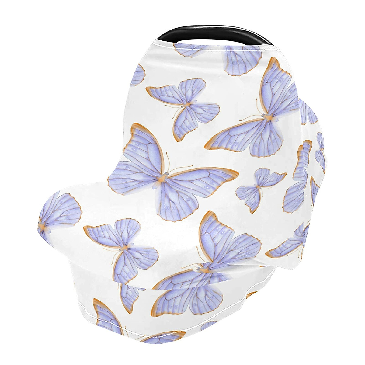 Nursing Cover Breastfeeding Scarf Purple Butterflies- Baby Car Seat Covers, Stroller Cover, Carseat Canopy(6te0j)