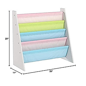 Humble Crew Kids 5 shelf Book Rack Storage Bookshelf, White/Pastel (Pastel Collection)