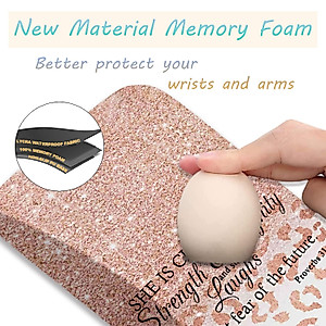 Ergonomic Mouse Pad Wrist Support, Memory Foam Gel Mouse Pad, Pain Relief and Non-Slip PU Base, Office PC Computer Wireless Mouse and Desk Wrist Pad, Leopard Star Proverbs 31:25