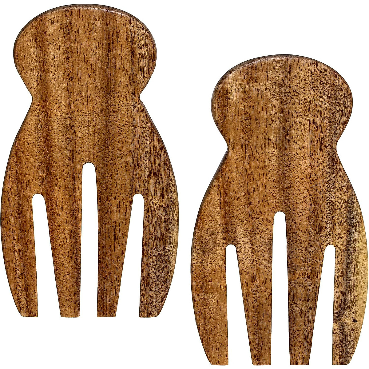 Salad Hands, Acacia Wood Salad Servers, Great for Tossing and Serving Salad, Pasta and More, 7-inch (Acacia Wood, Salad Serving Set OF 2)