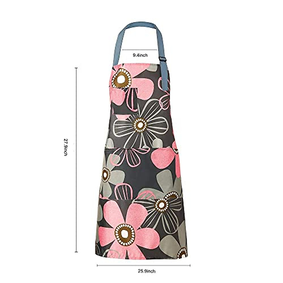 2 Pcs Kitchen Apron, Cooking Apron for Women, Adjustable Chef Apron, BBQ Aprons with 4 Pockets for Home Kitchen Baking Gardening