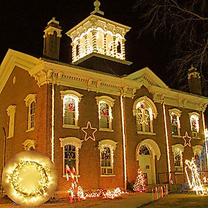 EXF 2-Pack Connectable Christmas Lights, Total 240LED Waterproof Clear Wire String Lights Indoor/Outdoor, 8 Modes Twinkle Lights for Room, Garden, Xmas Tree Decorations (Warm White)