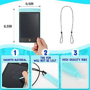 6 Pieces LCD Writing Tablet for Kids, 6.5 Inch Drawing Board Doodle Scribbler Board for 3-6 Years Old Girls Boys, Erasable Electronic Painting Learning Pads, Prizes for Kids Classroom