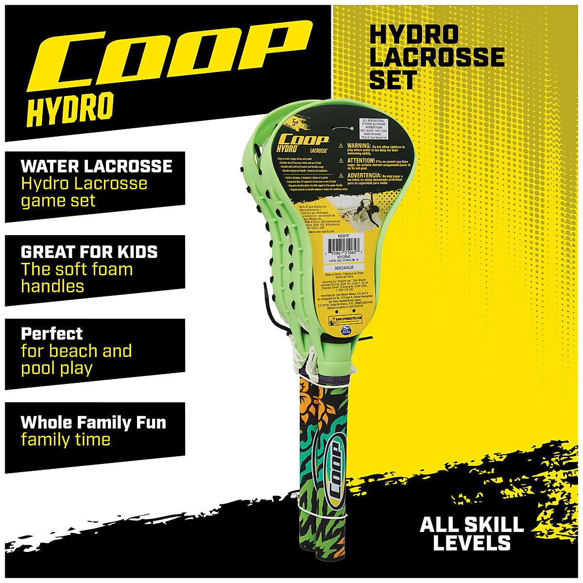 Coop by SwimWays Hydro Lacrosse, Green, Outdoor Games For Adults & Kids