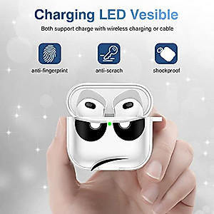 Youtec for Airpods 3 Case 2021, Don't Touch Me for Airpods Cover with Keychain Soft Cute Shockproof Cover for Women Men Compatible with for Airpods 3 Charging Case -Transparent