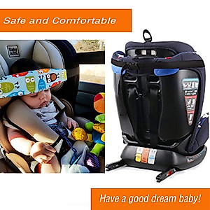 G-Tree 2 Pack Toddler Car Seat Neck Relief and Head Support, Pillow Support Head Band Easy Installation On Most Convertible Seats and Safety to Babies and Kids(Blue,Owls)