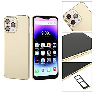Tangxi 6.5Inch Cell Phone, Quad Core 4G Network WiFi 4GB RAM 64GB ROM 5000mAh Smartphone US Plug 100‑240V (Gold)