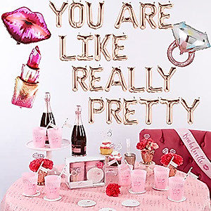 You Are Like Really Pretty Balloons Rose Gold Bachelorette Party Banner You Can't Sip With Us/Mean Girls Themed Decor for Birthday Wedding/Bridal Showers/Engagement Party Supplies Decorations