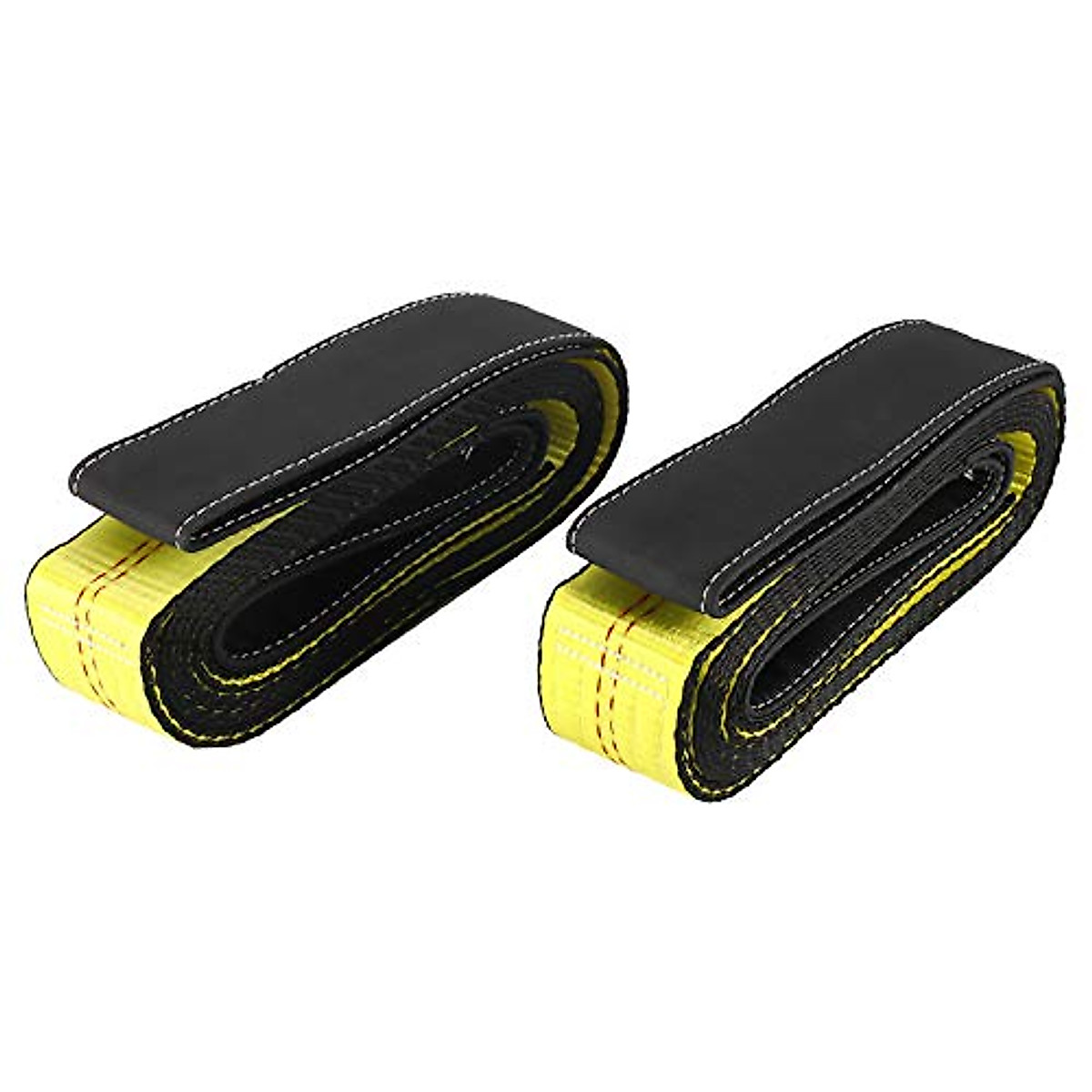 NovelBee 2 Pack of 2 Inch x10 Feet Lift Sling Strap,Recovery Tow Straps with Protective Loops