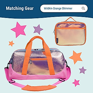 Wildkin Pack-it-All Kids Backpack for Boys & Girls, Ideal Size for School & Travel Backpack for Kids, Features Front Strap, Interior Sleeve, Back Support & Side Pocket (Orange Shimmer)