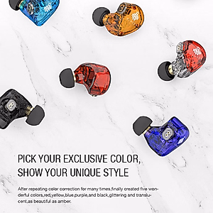 Hidizs MS1-Rainbow in-Ear Monitors Headphones, Hi Res IEMs Earphones with Detachable Cable, Polymer Diaphragm HiFi Bass Noise Cancelling Sports Headphones for Android Smartphones/Audio Players (Red)