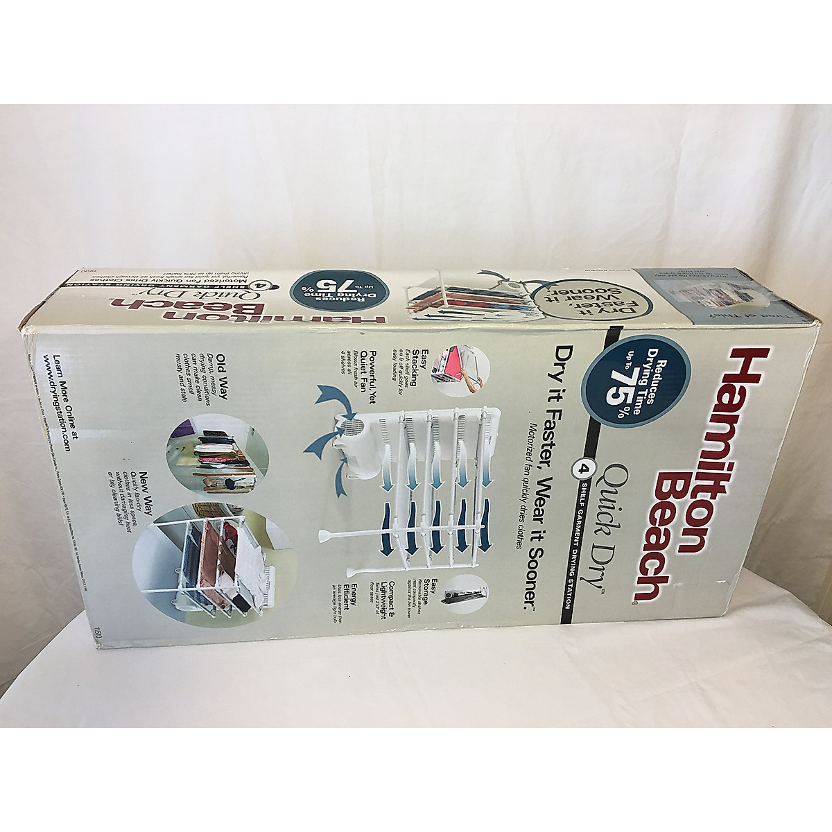 Hamilton Beach 11510 4-Shelf Garment-Drying Station, White