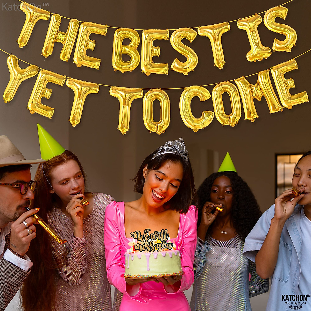 Gold, The Best Is Yet To Come Banner Balloon - 16 Inch | Congratulations Banner for Congratulations Decorations | Farewell Decorations Party | The Best Is Yet To Come Sign for Wedding Decorations