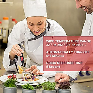 Digital Meat Thermometer,Sound Alarm,Preset Meat Type and Doneness Levels,Homelwsun Instant-Read with LCD Readout Display,for Cooking,Kitchen,Liquids,Candy,Grilling and BBQ.