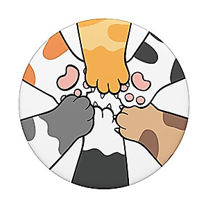 Cute Cat Paw Print Funny Cat Lover Kitty PopSockets Swappable PopGrip