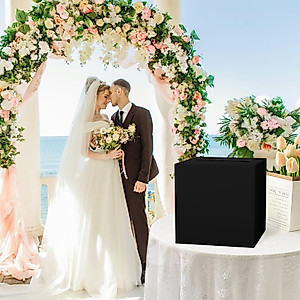 JCTHKUKU Black Card Box for Party, 8.7" Gift Cards Receiving Box Holder for Wedding, Bridal Shower, Graduation, Birthday, Retirement, Baby Shower, Anniversaries Party Decorations