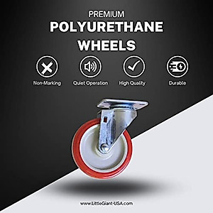 Little Giant PT-2436-5PY Steel Panel Truck with Swivel Casters and Wood End, 1000 Lbs Load Capacity, 24" Width x 36" Length - American Made