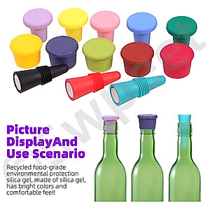 Swpeet 13Pcs 3 Styles Silicone Wine Stoppers Assortment Kit, Airtight seal on Wine Bottles Reusable Beer Bottle Stopper Beer Glass Bottle Sealer Stoppers Beer Champagne Wine Storage Keep Fresh Tools