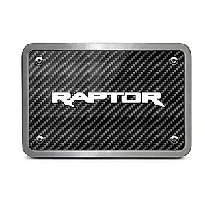 iPick Image Made for Ford F150 Raptor 2017 to 2018 Black Carbon Fiber Look Billet Aluminum 2 inch Tow Hitch Cover
