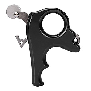 VGEBY1 Archery Arrow Release, 3 Finger Archery Compound Bow Release Aid Grip Thumb Caliper Trigger for Compound Bow Accessory(Black)
