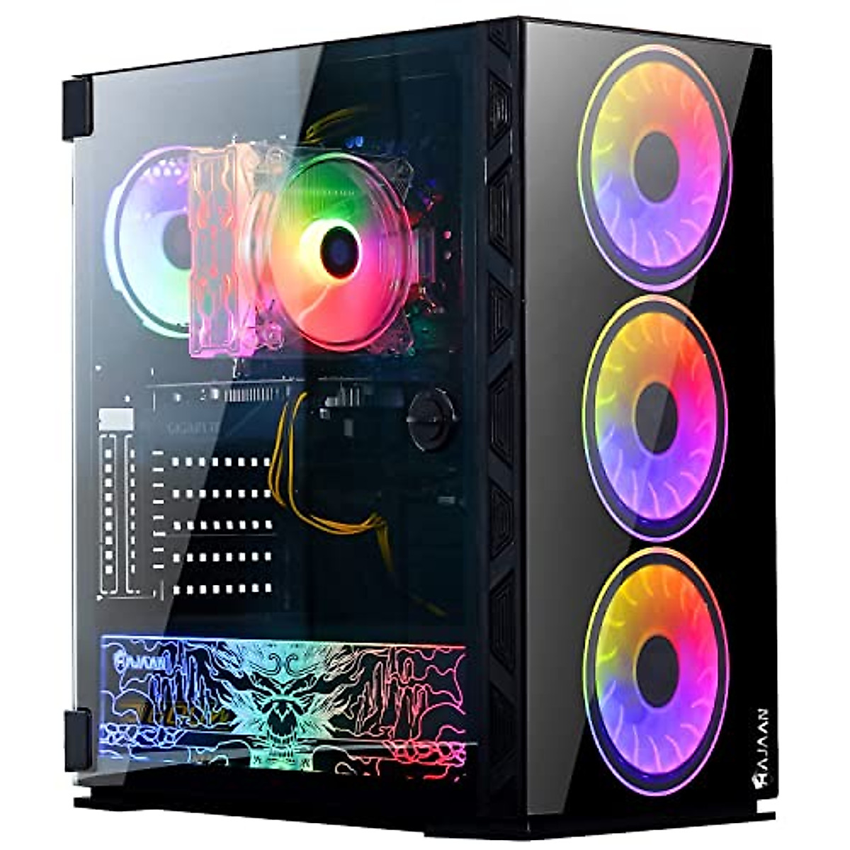 HAJAAN Breeze PRO Gaming Desktop Tower PC with 27 Inch Gaming Monitor - AMD Ryzen 5 3600 6-Core Processor 3.60GHz, 16GB DDR4 RAM, 512GB SSD, GeForce GTX 1650 4GB - Windows 11 Pro